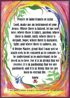 Heartful Art Online: Prayer of Saint Francis of Assisi poster (5x7 ...